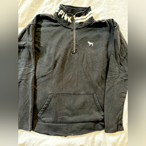 PINK Victoria's Secret | Tops | Victorias Secret Quarter Zip Pullover ...